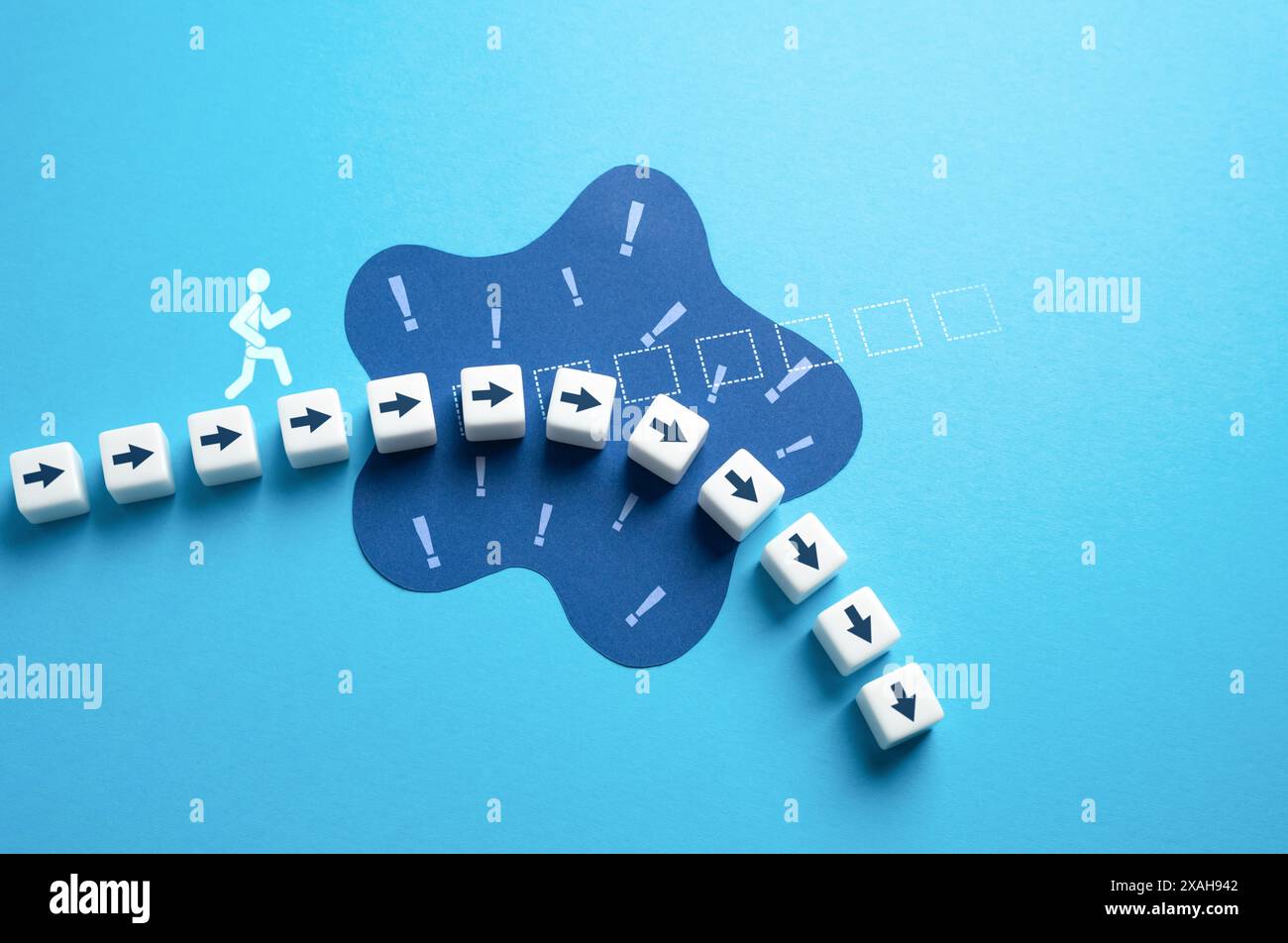 Fall and fail. Fail the mission. Don't go through a difficult period ...