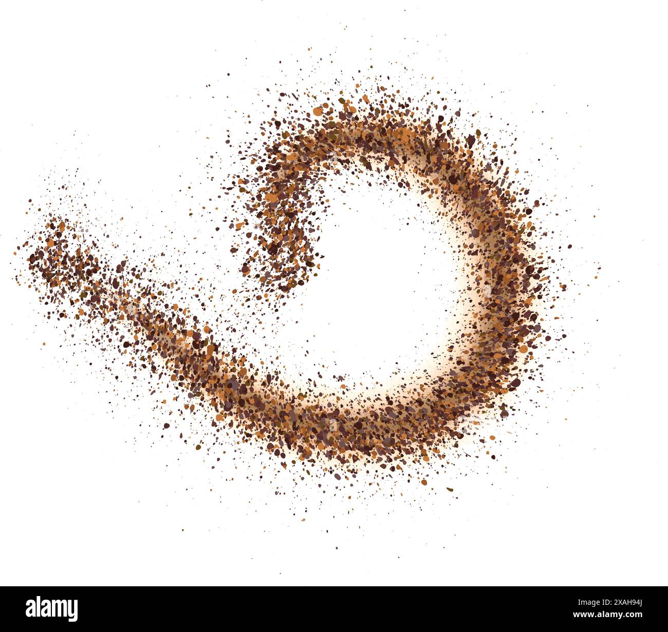Coffee or chocolate powder, flying dust particles. Texture of dust ...