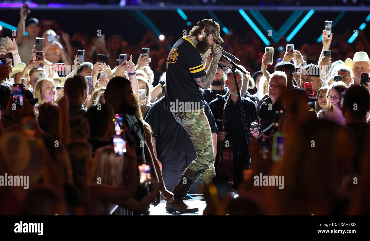 Nashville, USA. 07th June, 2024. Post Malone onstage at the Nissan ...