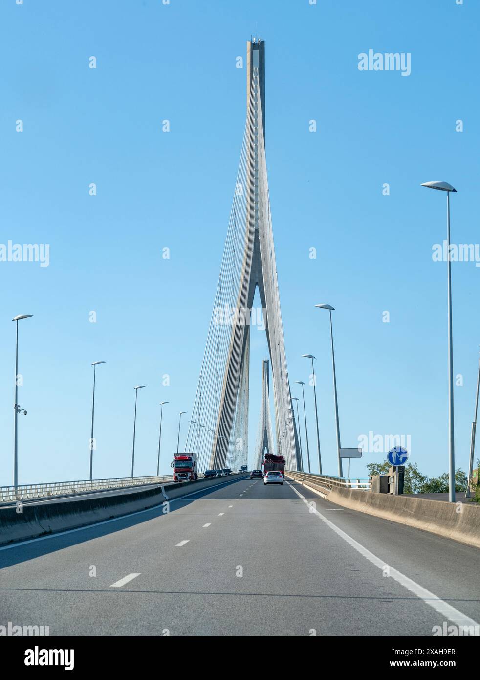 Impression of the Normandy Bridge that spans the river Seine linking Le ...