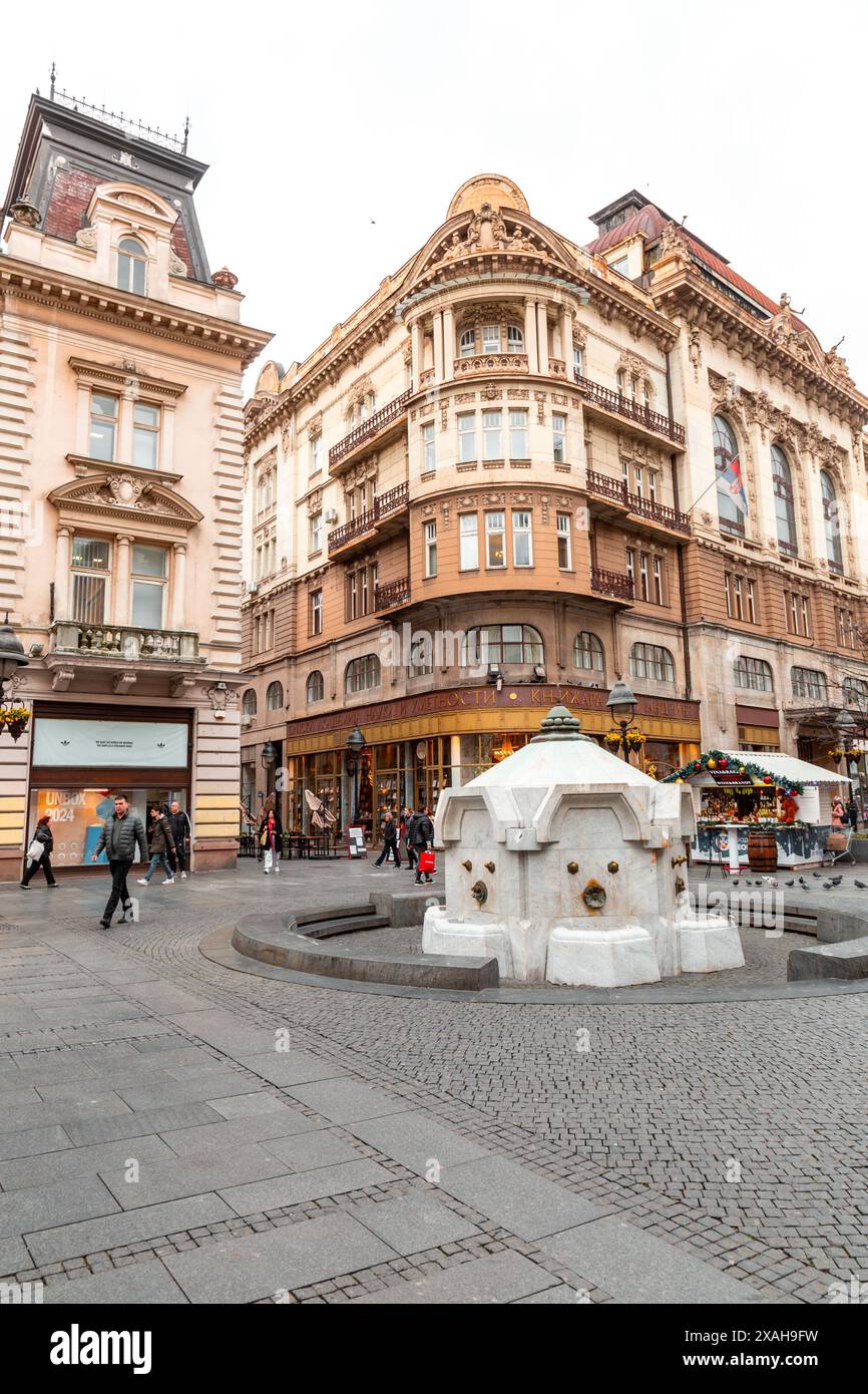 Belgrade, Serbia - 8 FEB 2024: Knez Mihailova Street is the main ...