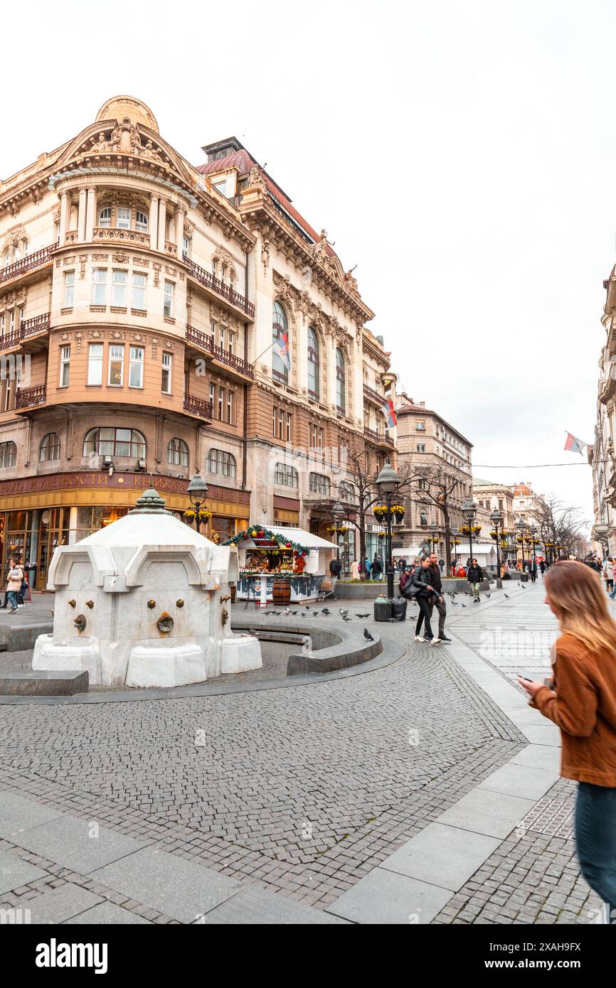 Belgrade, Serbia - 8 FEB 2024: Knez Mihailova Street is the main ...