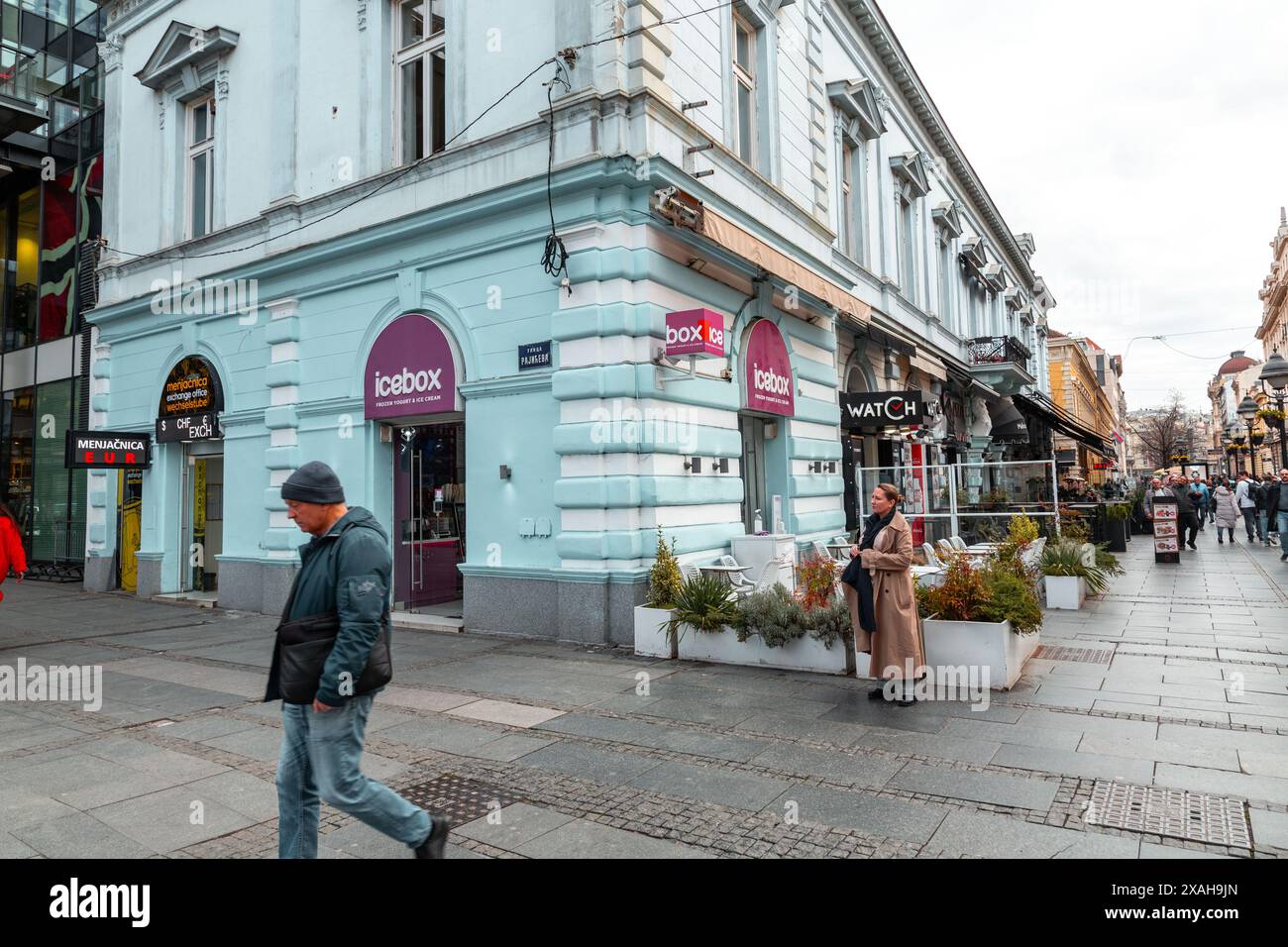 Belgrade, Serbia - 8 FEB 2024: Knez Mihailova Street is the main ...