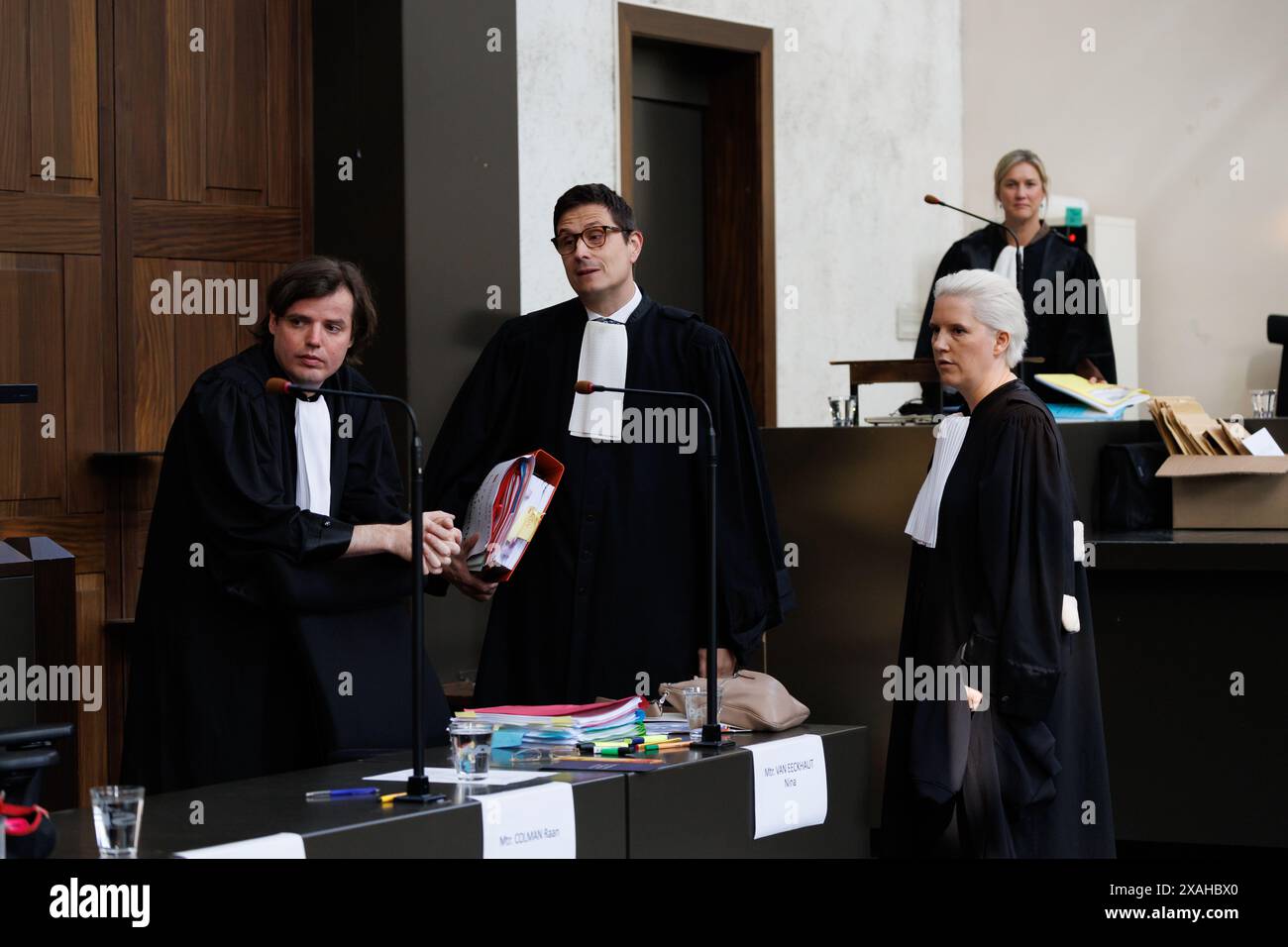 Brugge, Belgium. 07th June, 2024. Lawyer Raan Colman, Lawyer Nicolas ...