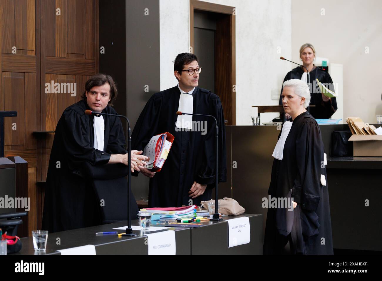 Brugge, Belgium. 07th June, 2024. Lawyer Raan Colman, Lawyer Nicolas ...