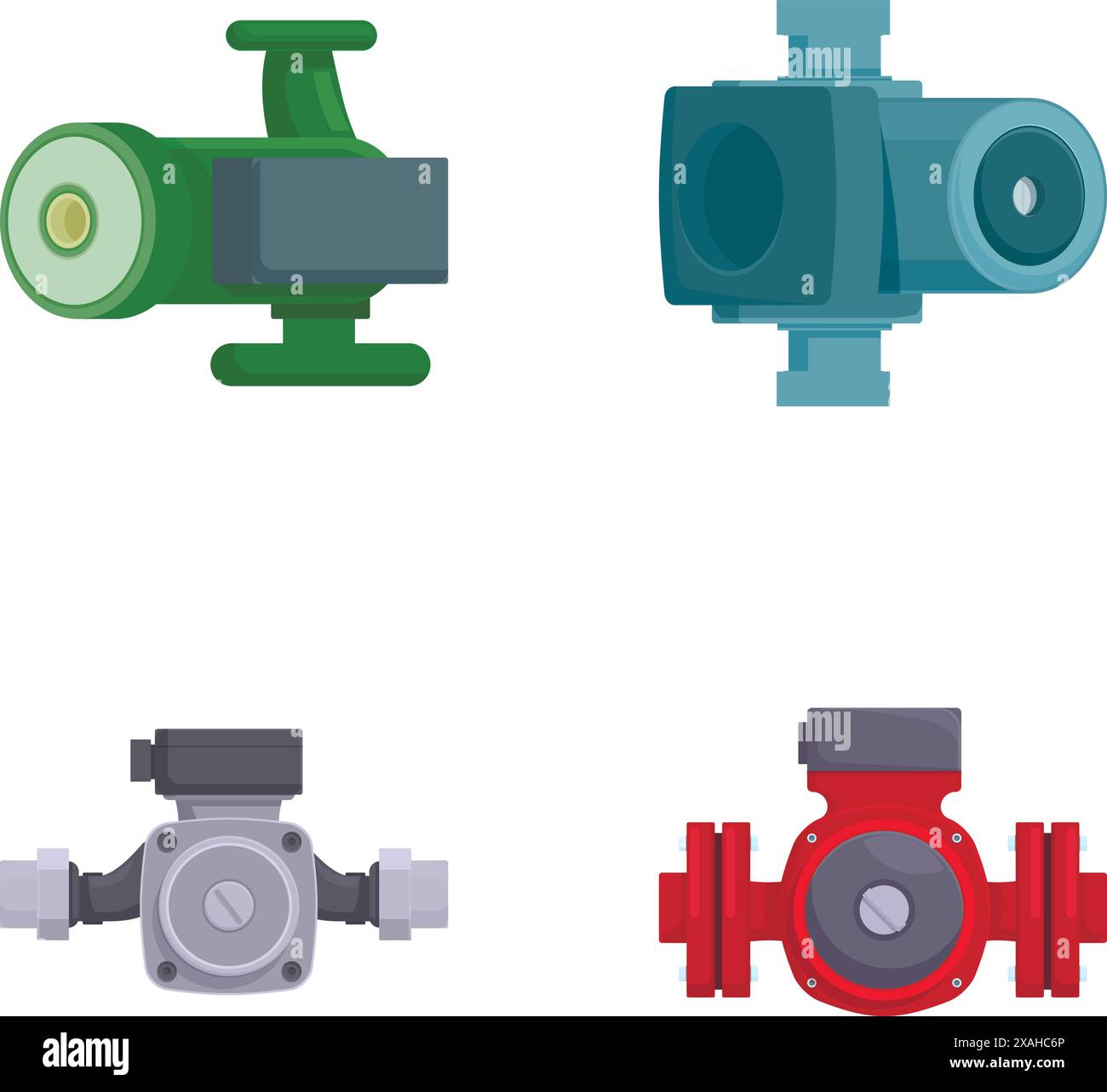 Four distinct styles of industrial valves illustrated on separate ...