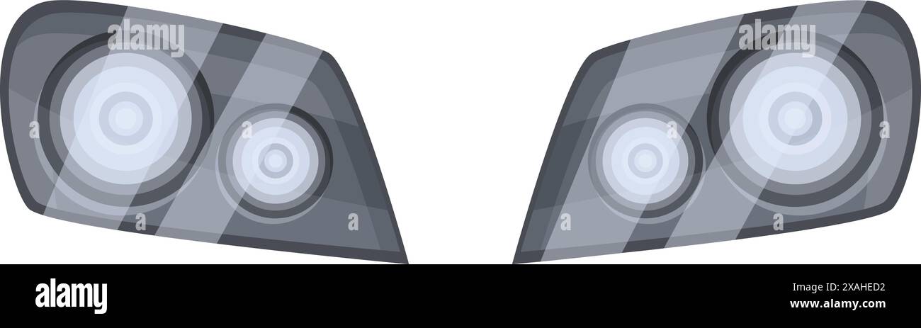 Pair of sleek and modern car headlights, emanating a powerful beam of ...