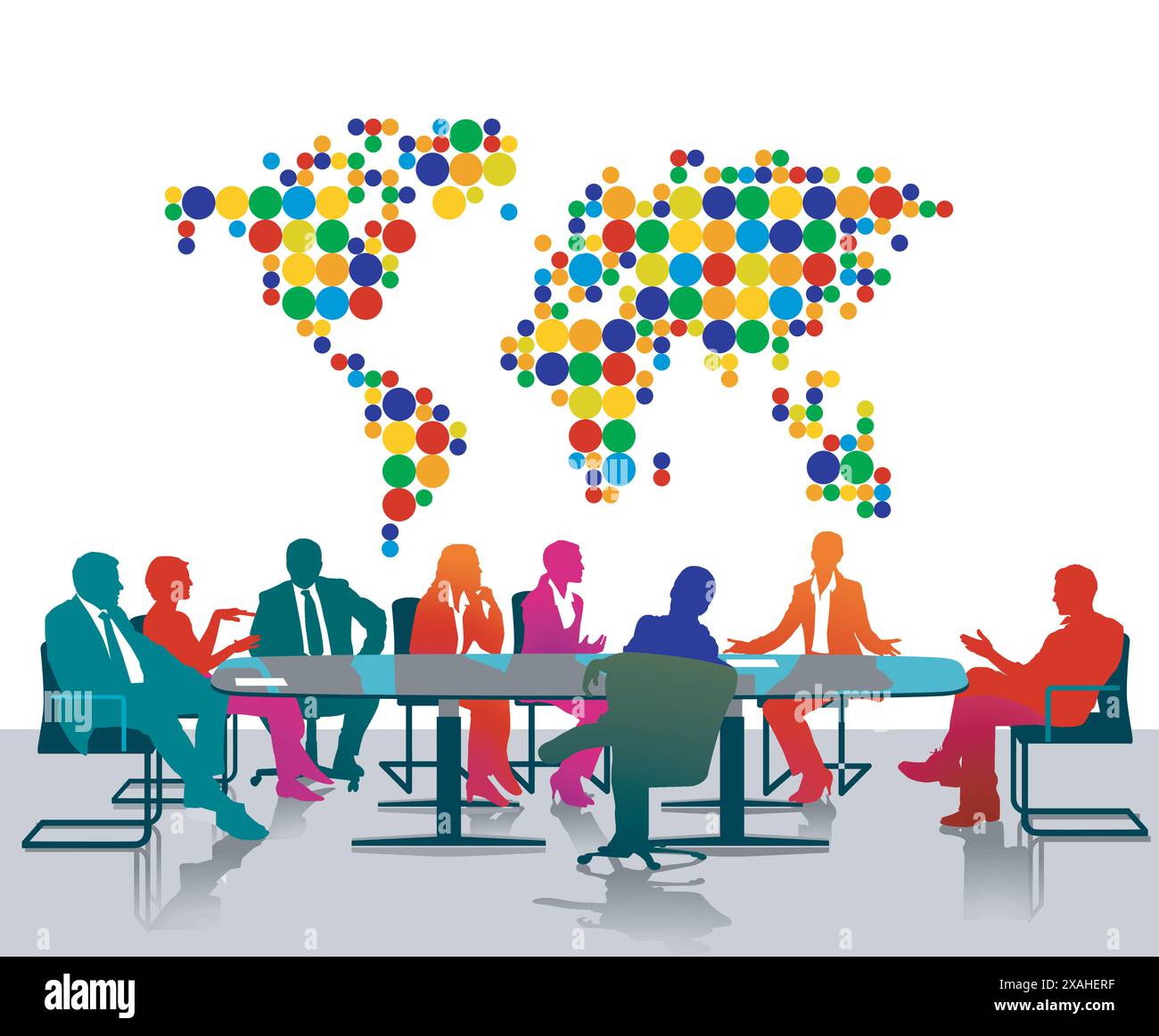 Working groups of people at the meeting. illustration Stock Vector ...