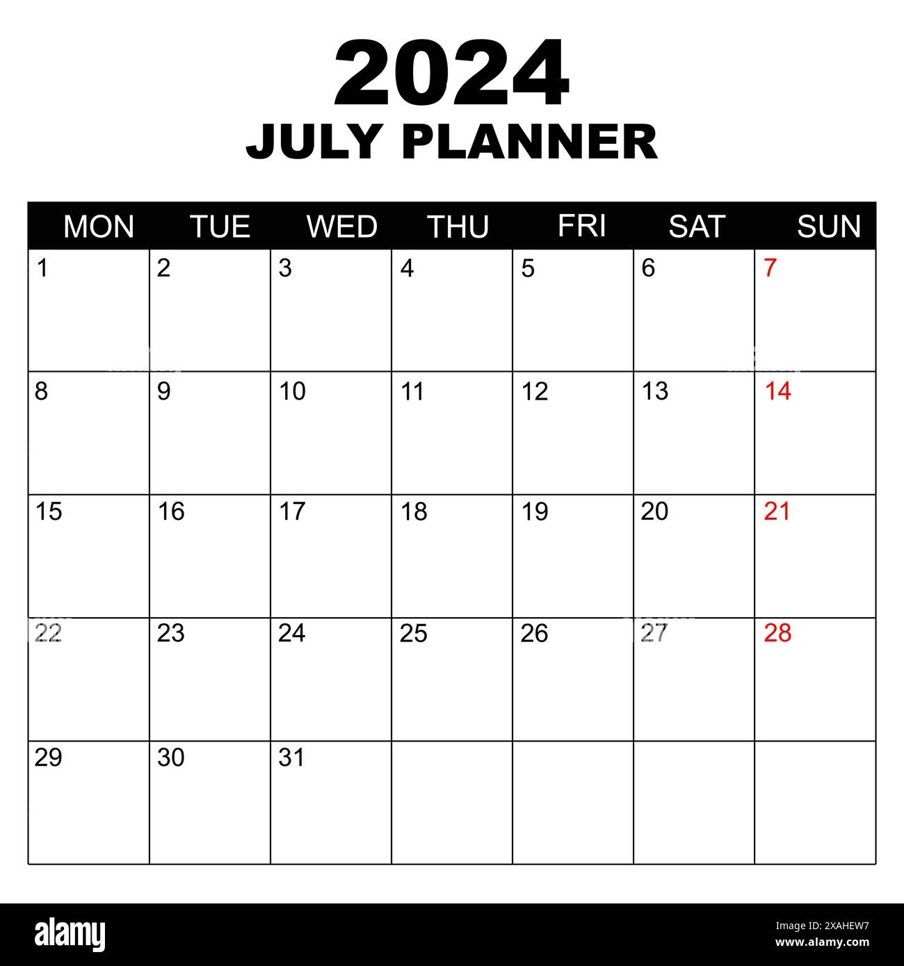 Julyu 2024 Calendar. Week starts on Monday. Blank Calendar Template ...