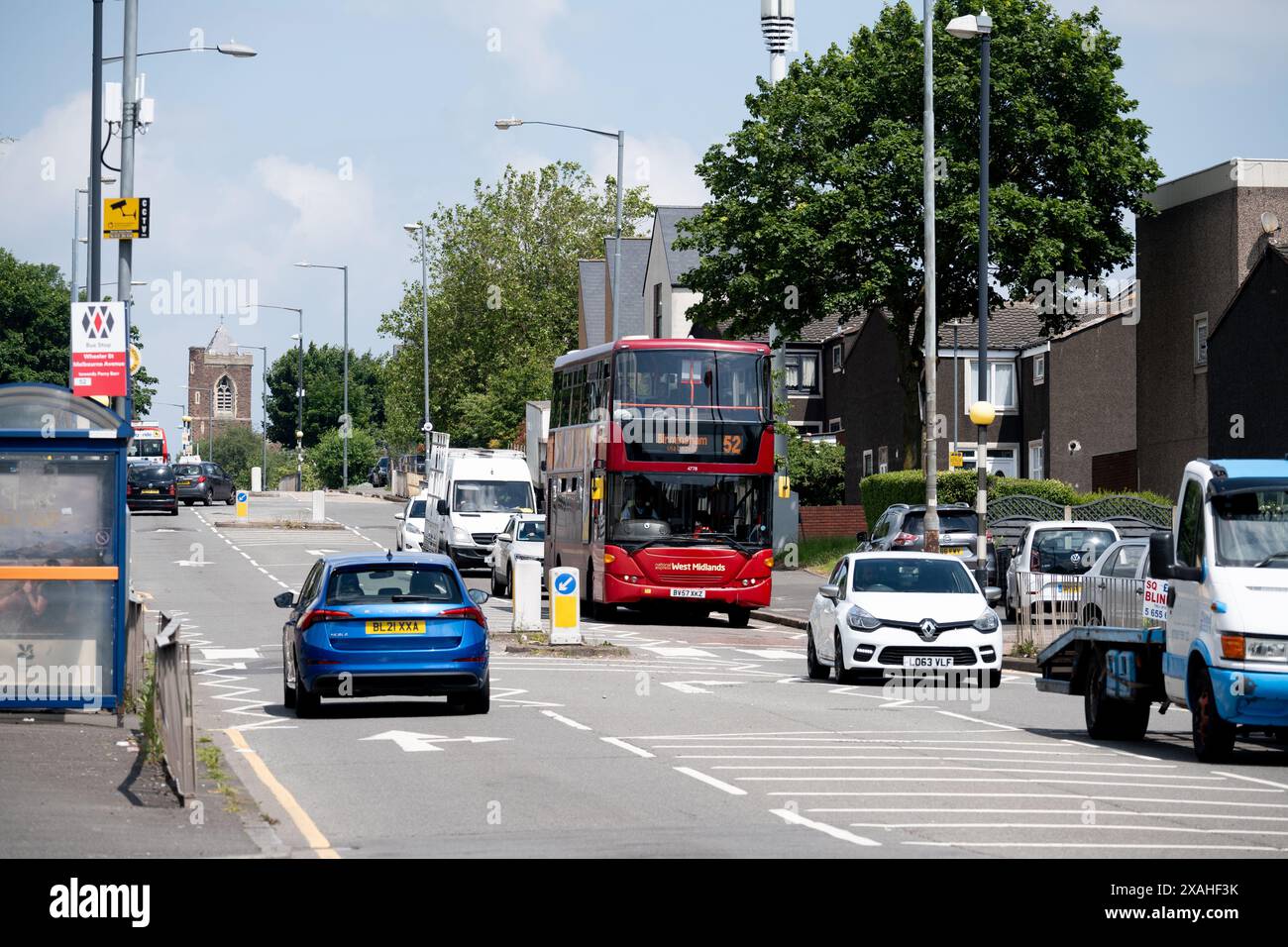 National Express West Midlands bus service No. 52 in Wheeler Street ...