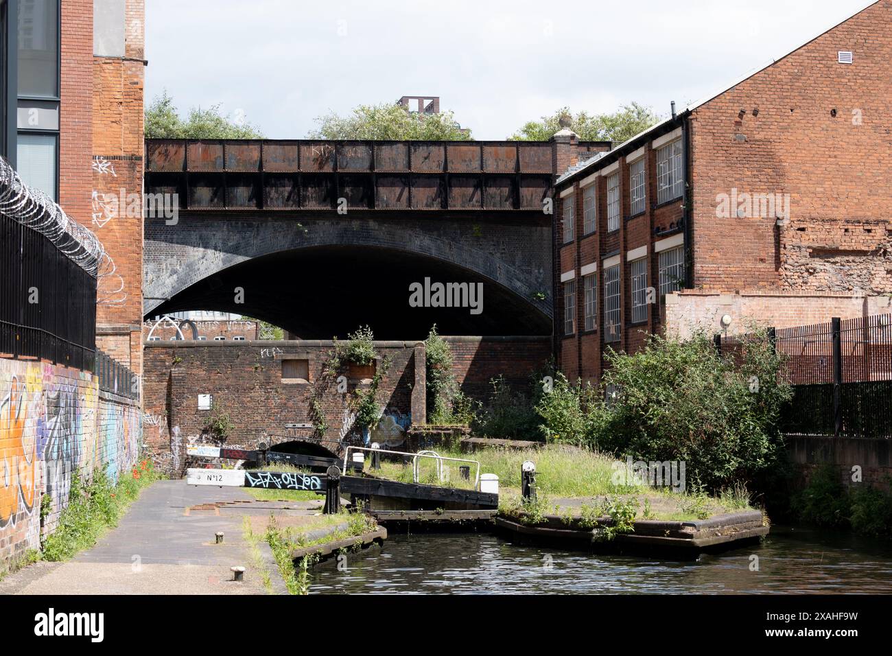 The Birmingham and Fazeley Canal at Livery Street Bridge, Birmingham ...