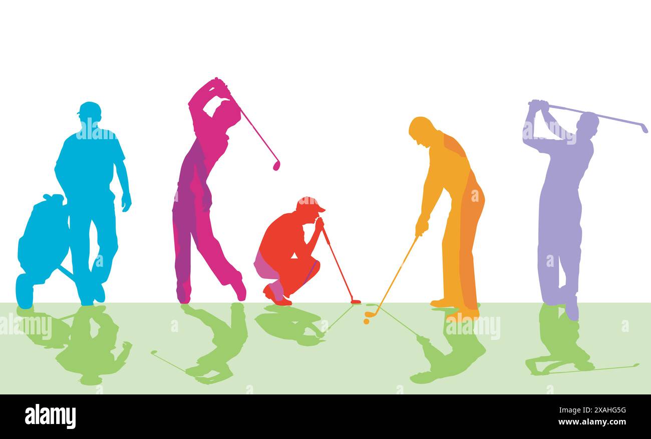 Golfer on the golf course illustration Stock Vector Image & Art - Alamy