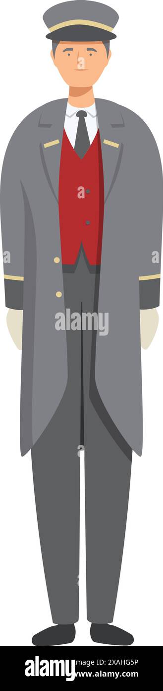 Hotel doorman wearing a uniform greeting guests standing at the ...