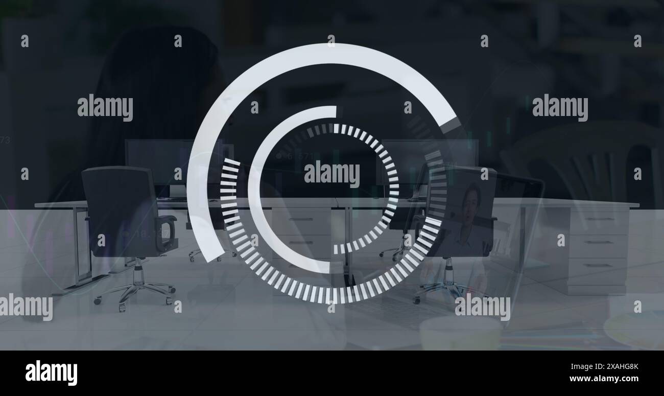 Image of data processing and security safe over office Stock Photo - Alamy