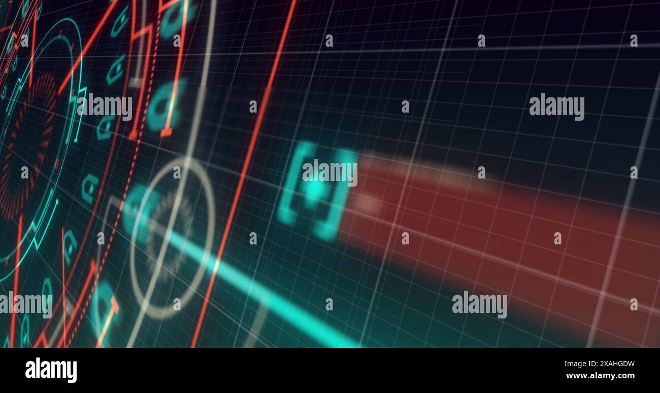 Image of processing circle over dark green background, copy space Stock ...