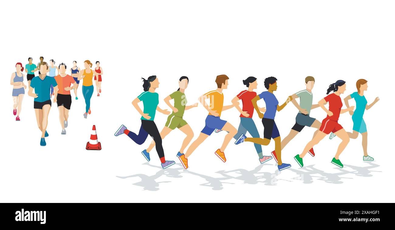 A group of runners illustration Stock Vector Image & Art - Alamy