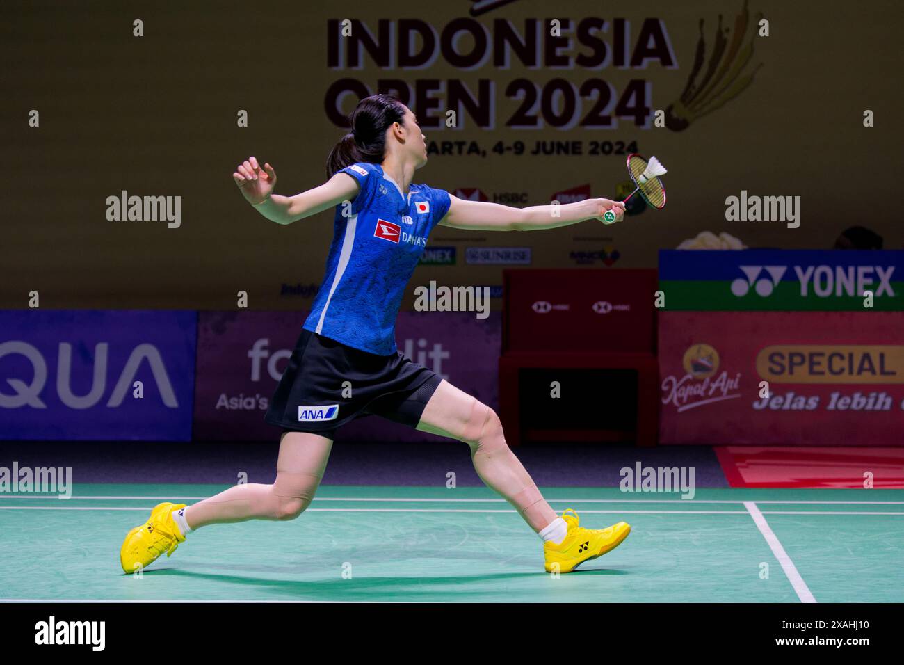 Aya Ohori of Japan in action during the singles match on day three of the Kapal Api Indonesia ...