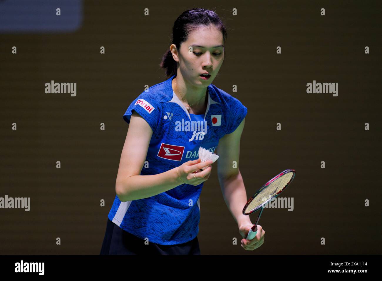 Aya Ohori of Japan in action during the singles match on day three of the Kapal Api Indonesia ...