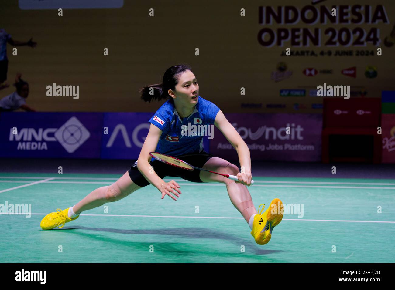 Aya Ohori of Japan in action during the singles match on day three of the Kapal Api Indonesia ...