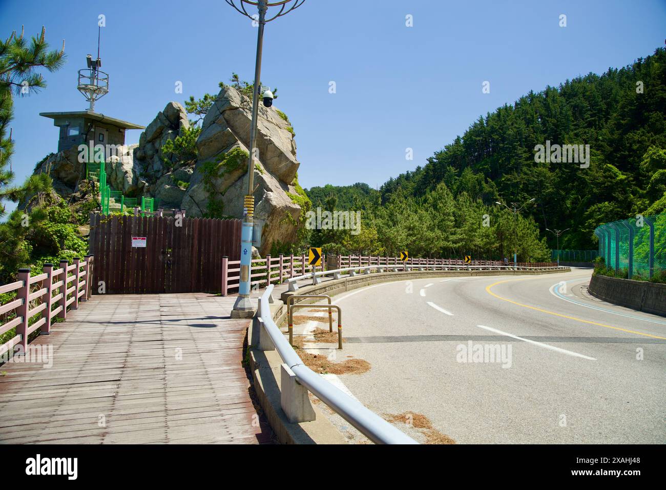 Samcheok City, South Korea - May 18, 2024: A notable bend in Isabu Road ...