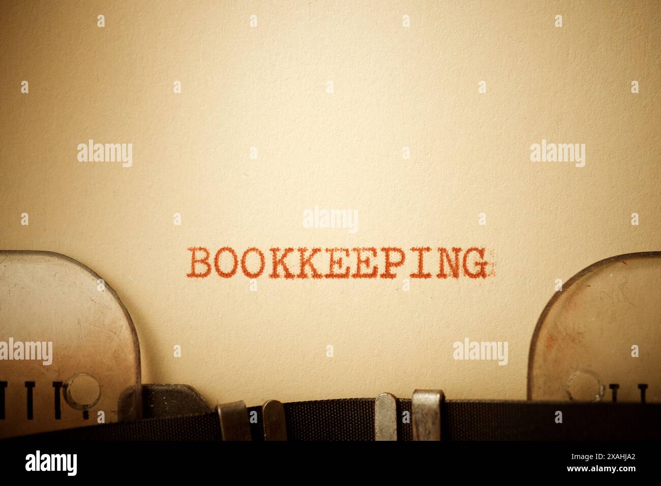 Bookkeeping word written with a typewriter Stock Photo - Alamy