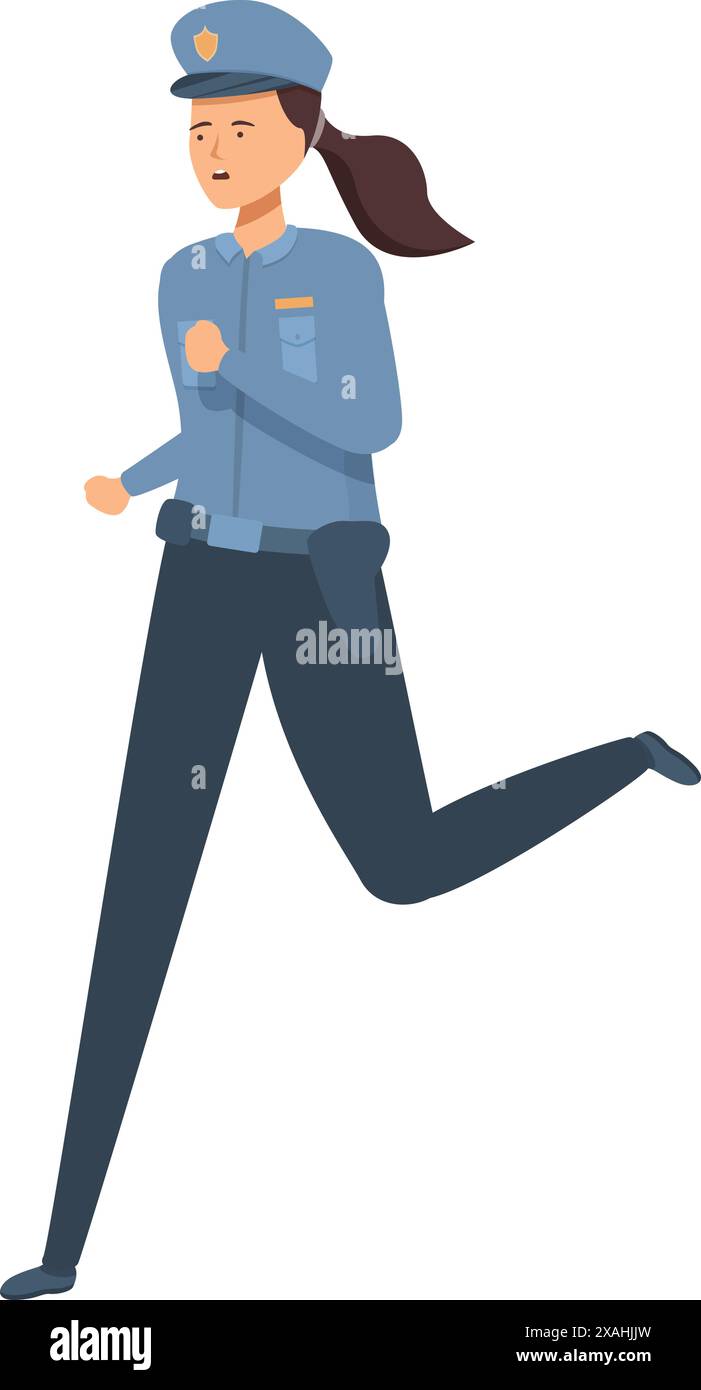 Female police officer is running fast Cut Out Stock Images & Pictures ...