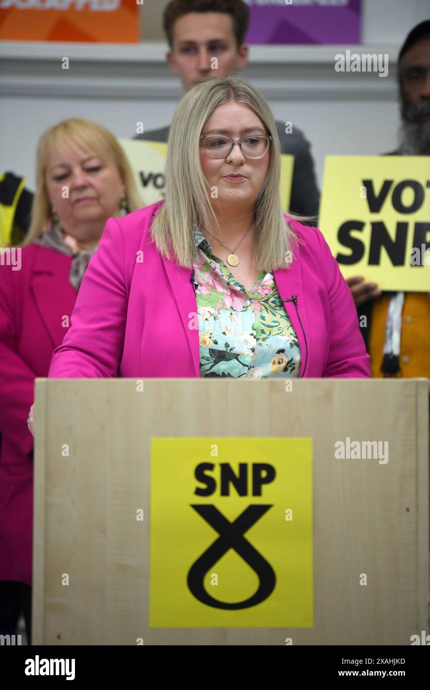 Amy Callaghan introduces First Minister John Swinney before he ...