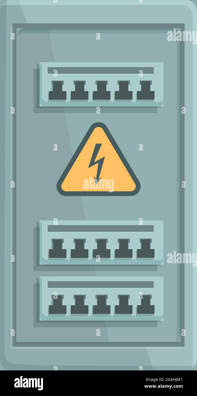 Grey electrical panel with high voltage sign is distributing ...