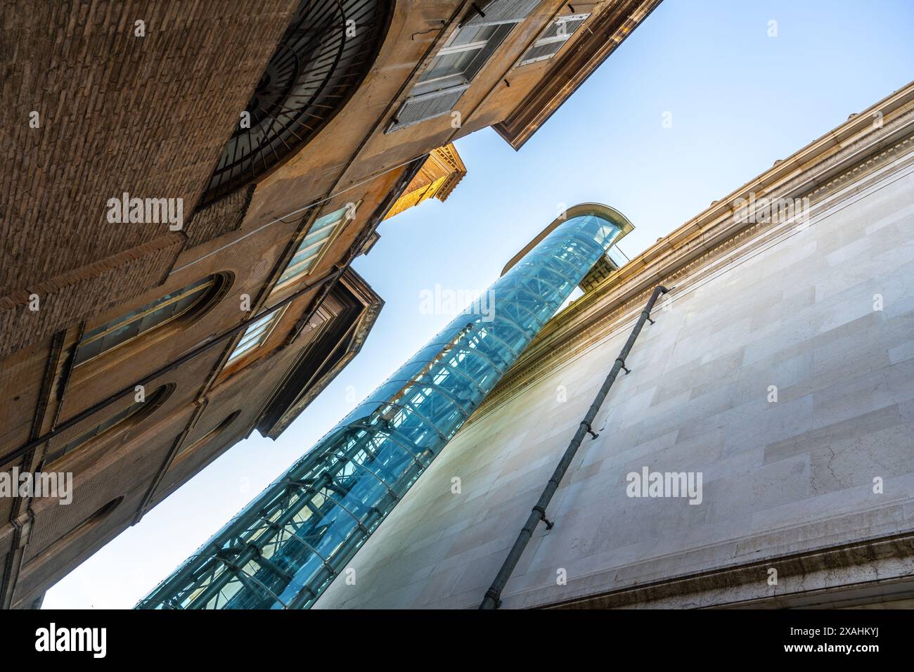 A glass-enclosed panoramic lift at the Victor Emmanuel II National ...