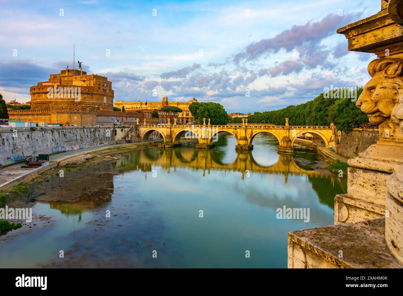 A view of Castel SantAngelo and Ponte SantAngelo, originally the Aelian Bridge or Pons Aelius ...