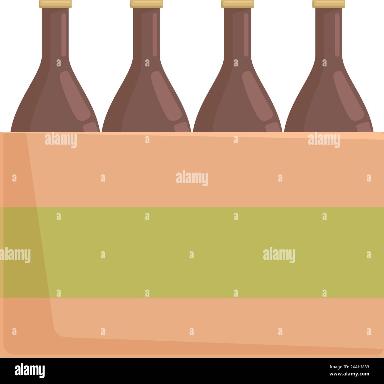 Four beer bottles standing in a cardboard box ready for delivery Stock ...