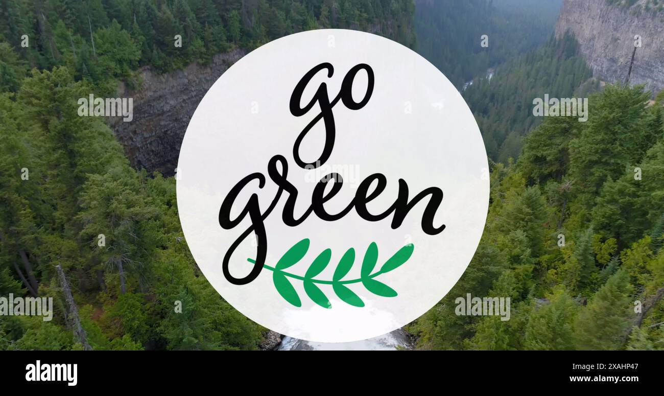 Image of go green text over forest Stock Photo - Alamy