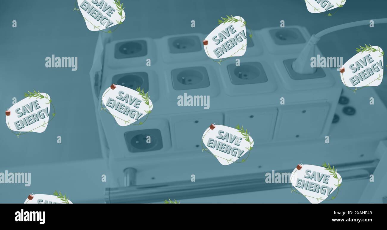 Image of save energy text over sockets Stock Photo - Alamy