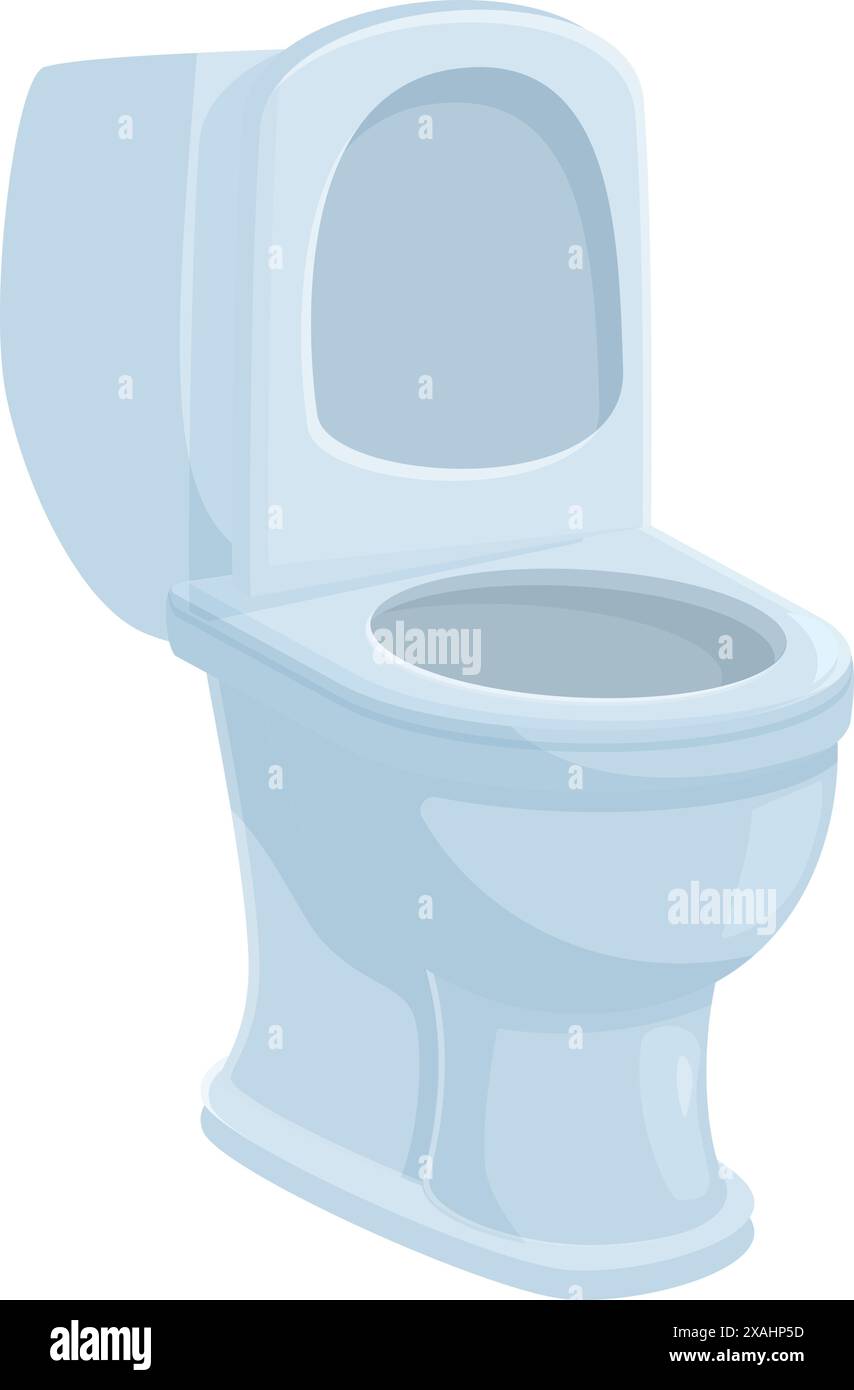 White toilet bowl standing on floor with open lid, plumbing and ...