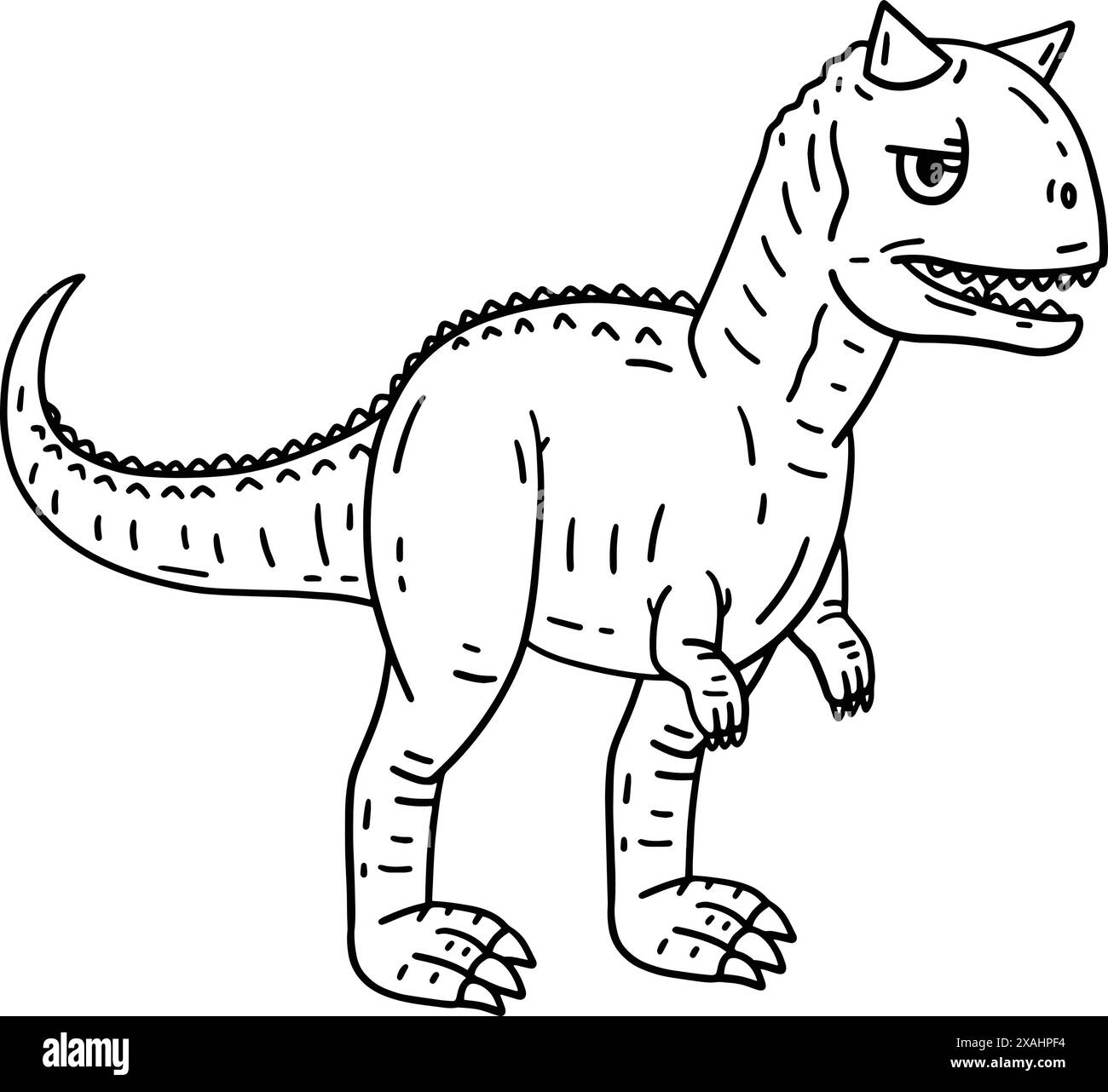 Carnotaurus Dinosaur Isolated Coloring Page Stock Vector Image & Art ...