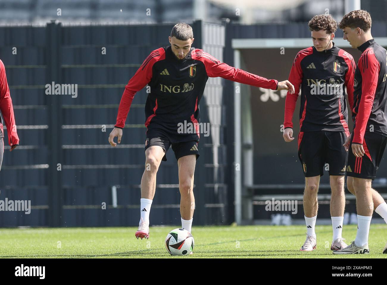 Tubize, Belgium. 07th June, 2024. Belgium's Zeno Debast and Belgium's ...