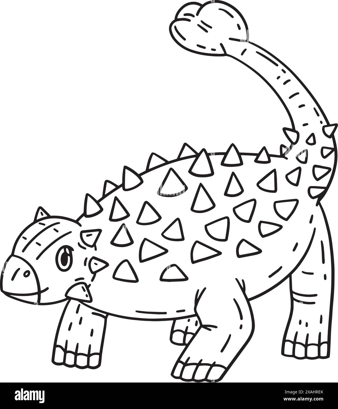 Ankylosaurus Dinosaur Isolated Coloring Page Stock Vector Image & Art ...