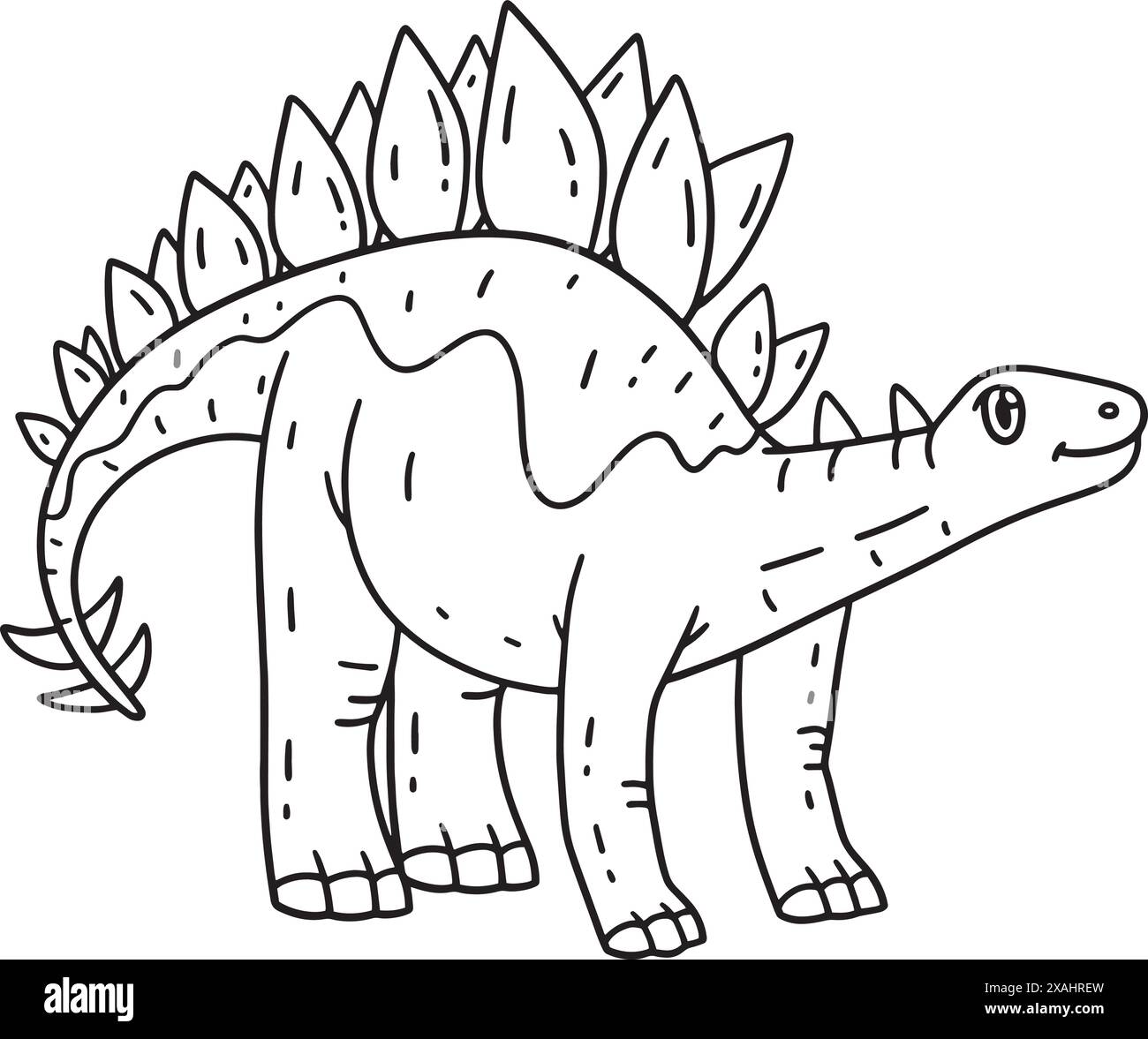 Stegosaurus Dinosaur Isolated Coloring Page Stock Vector Image & Art ...