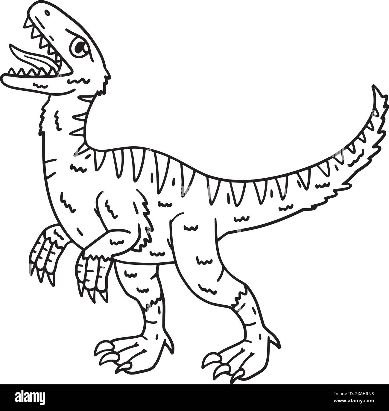 Velociraptor Dinosaur Isolated Coloring Page Stock Vector Image & Art ...