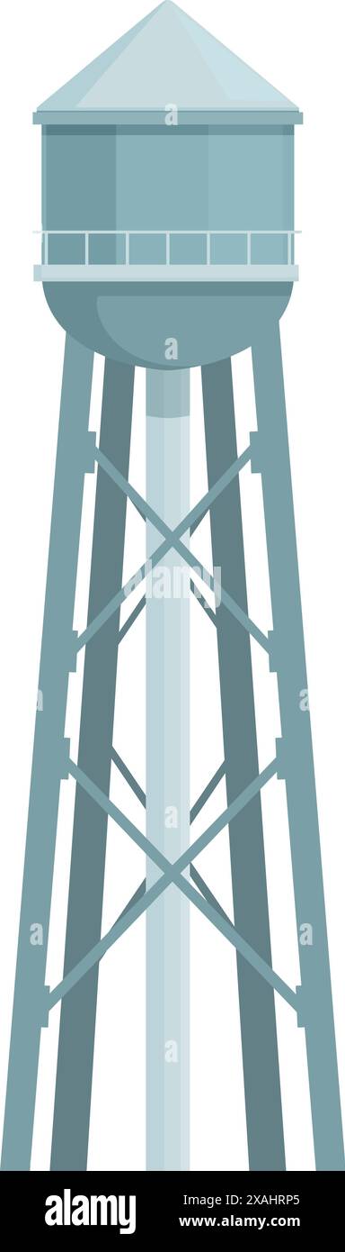 Tall water tower standing high above the ground, providing fresh water ...
