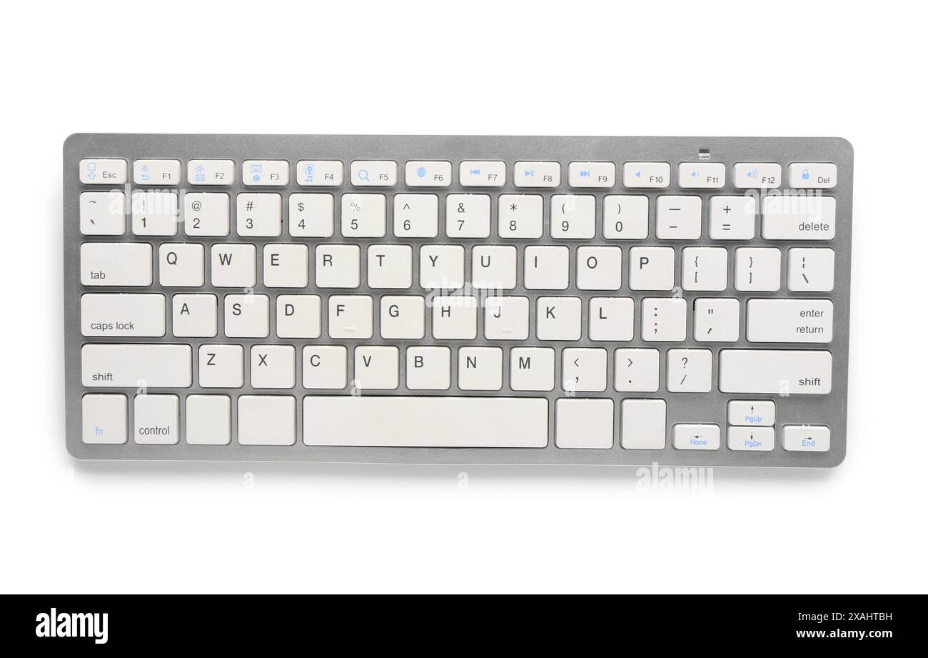 Modern wireless keyboard isolated on white background Stock Photo - Alamy