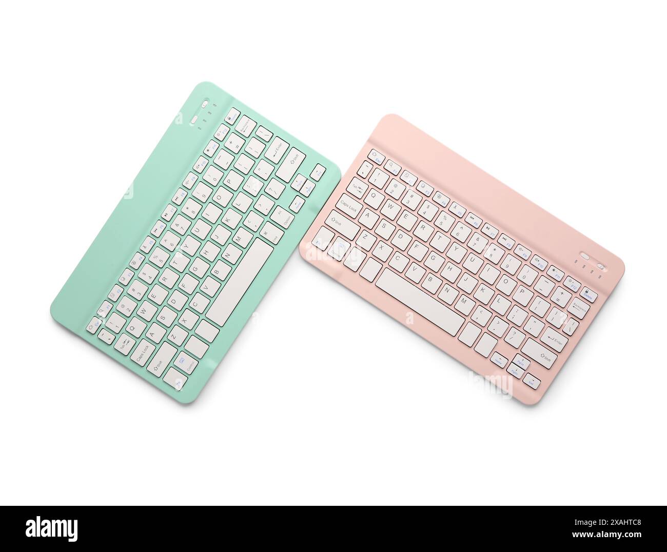 Modern wireless keyboards isolated on white background Stock Photo - Alamy