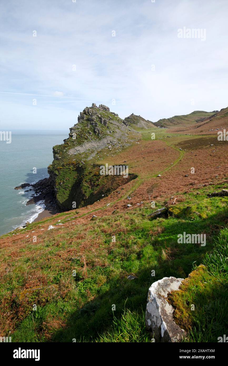 Valley of the Rocks, Exmoor National Park, North Devon coast. Coastal ...