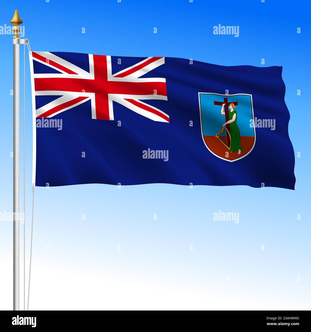 Montserrat, official national waving flag, British Overseas Territory ...