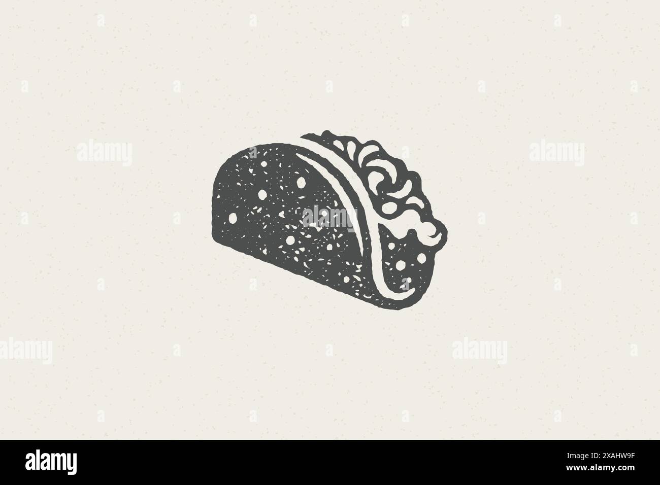 Mexican taco silhouette for street fast food design hand drawn stamp ...