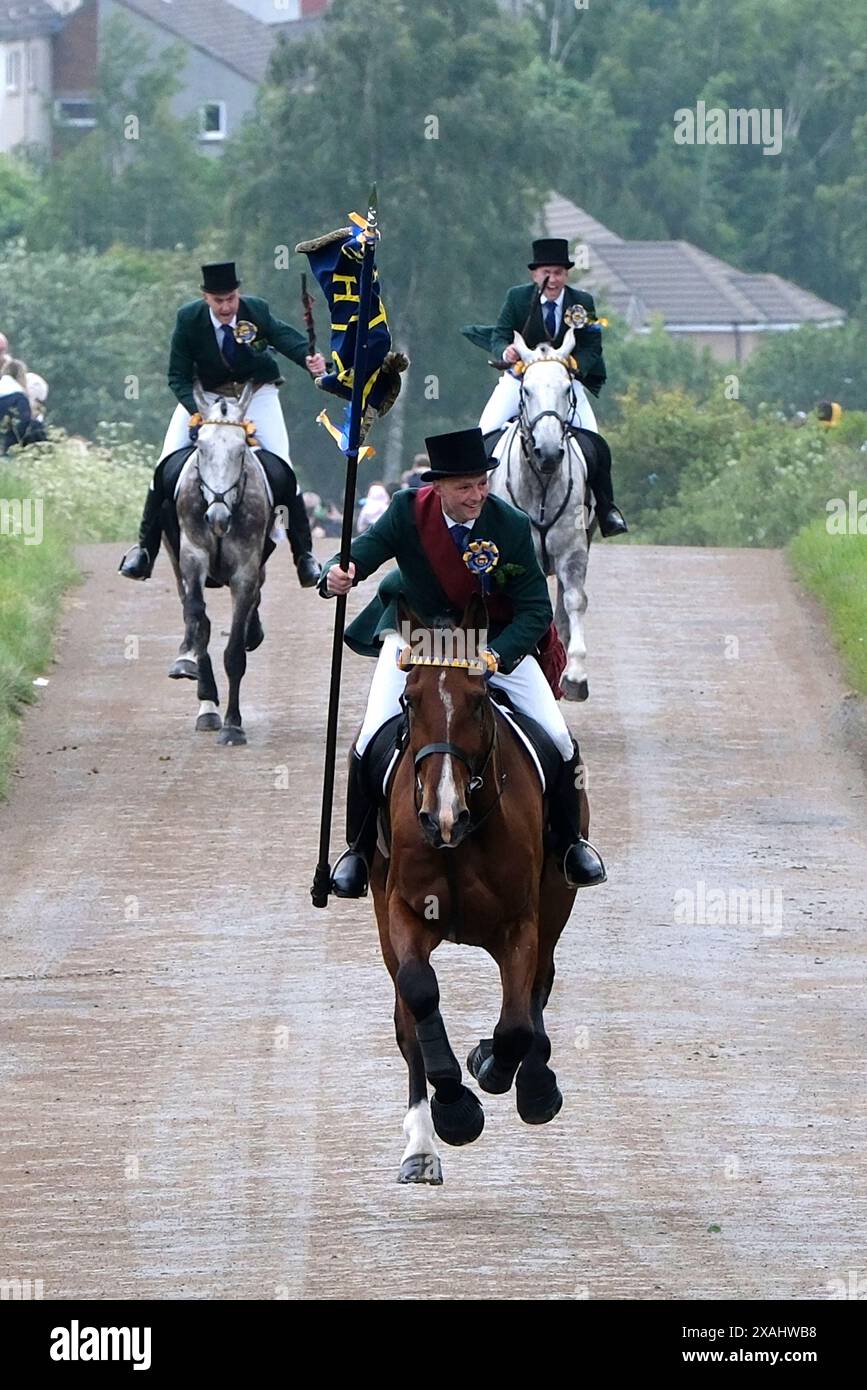 Hawick, UK, 07th June 2024: Ryan Nichol, Hawick Common Riding Cornet ...