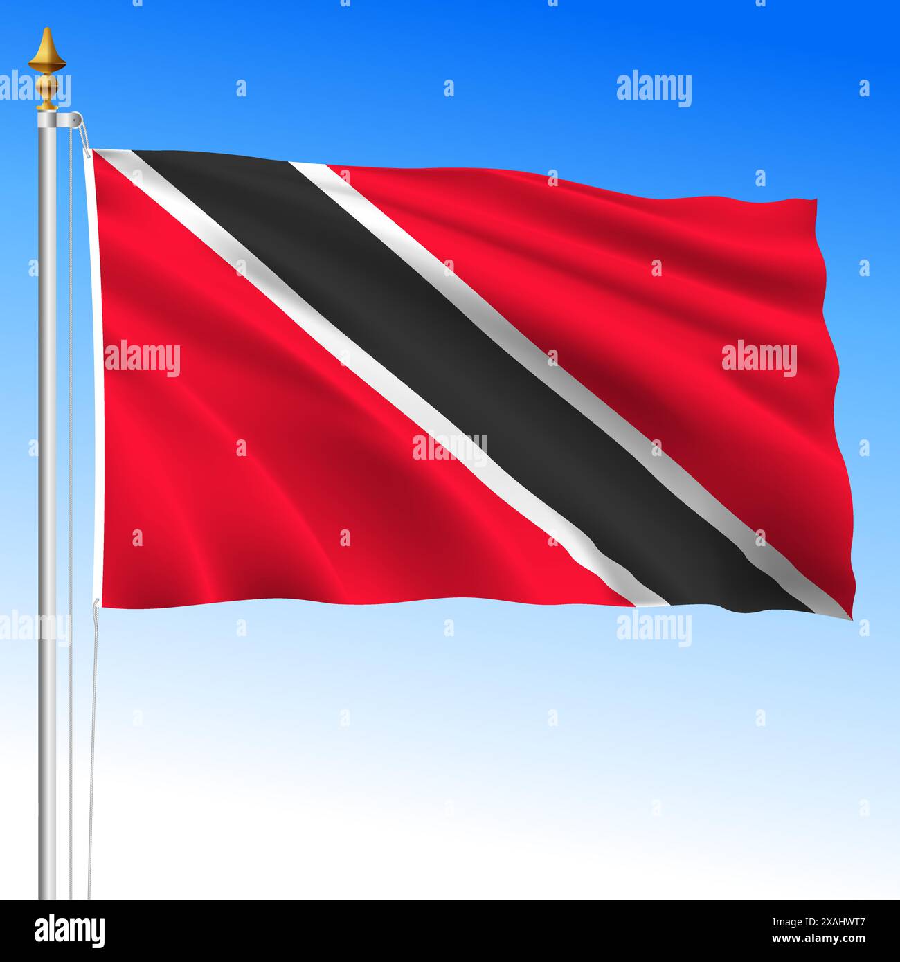 Trinidad And Tobago Official National Waving Flag Caribbean Country