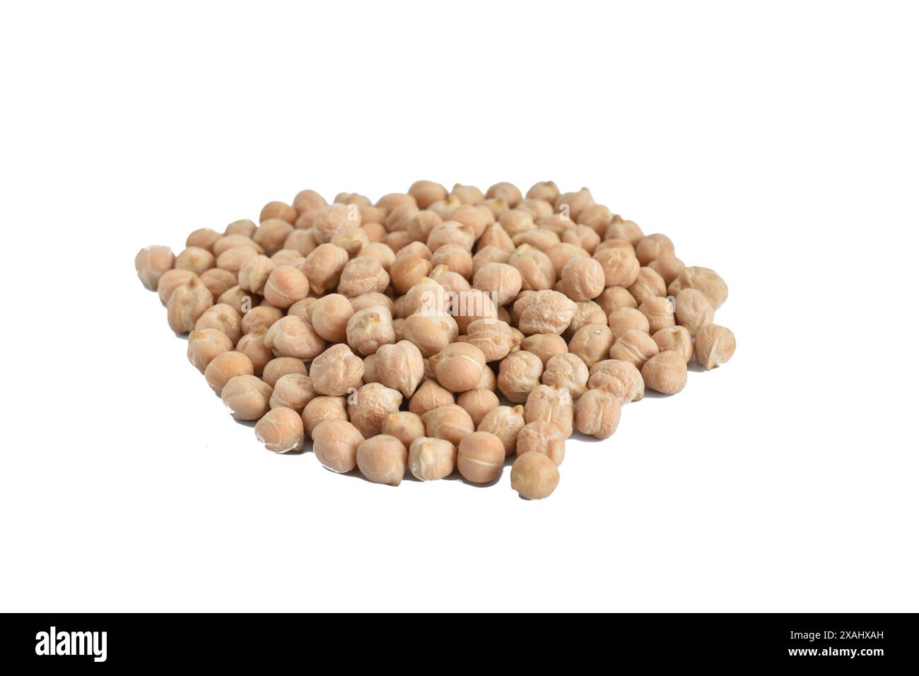In the photo, chickpeas, large peas grown in Uzbekistan, lie in a heap ...