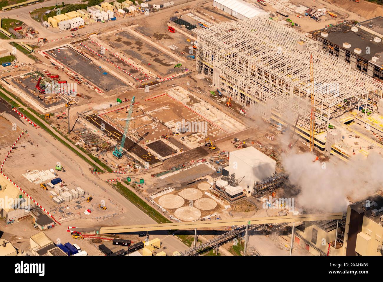 Aerial photograph of new paper mill under construction taken from 1500 ...
