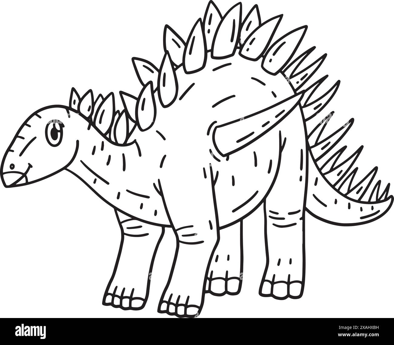 Kentrosaurus Dinosaur Isolated Coloring Page Stock Vector Image & Art ...